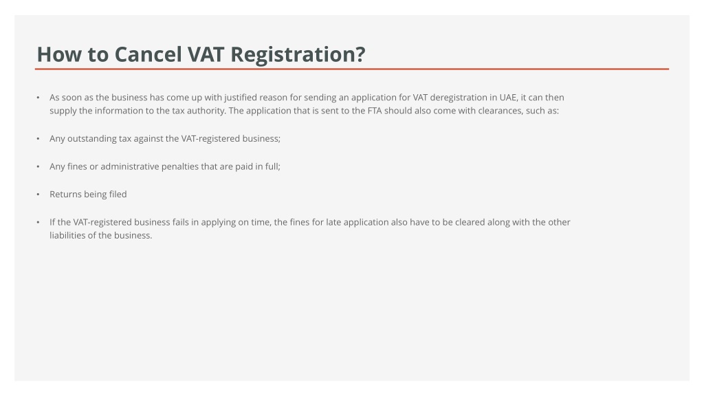 PPT - Guide On Deregistering Or Cancelling VAT Registration In UAE ...