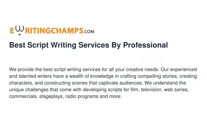PPT - best-script-writing-services-by-professional PowerPoint ...