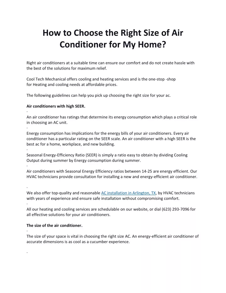 Ppt How To Choose The Right Size Of Air Conditioner For My Home