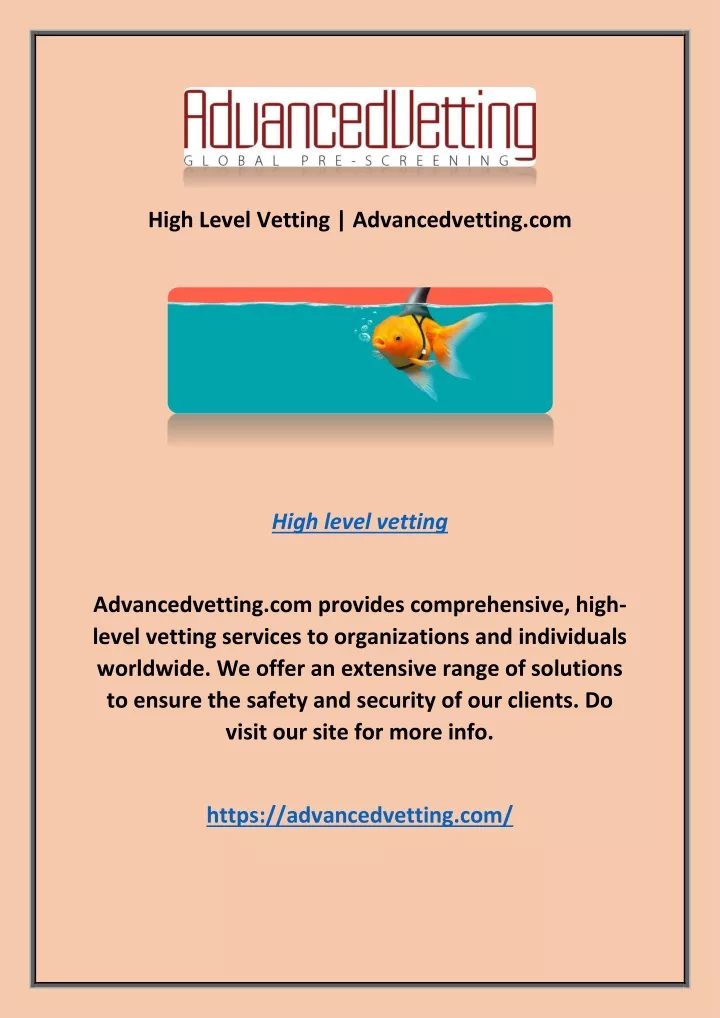 PPT - High Level Vetting | Advancedvetting.com PowerPoint Presentation ...