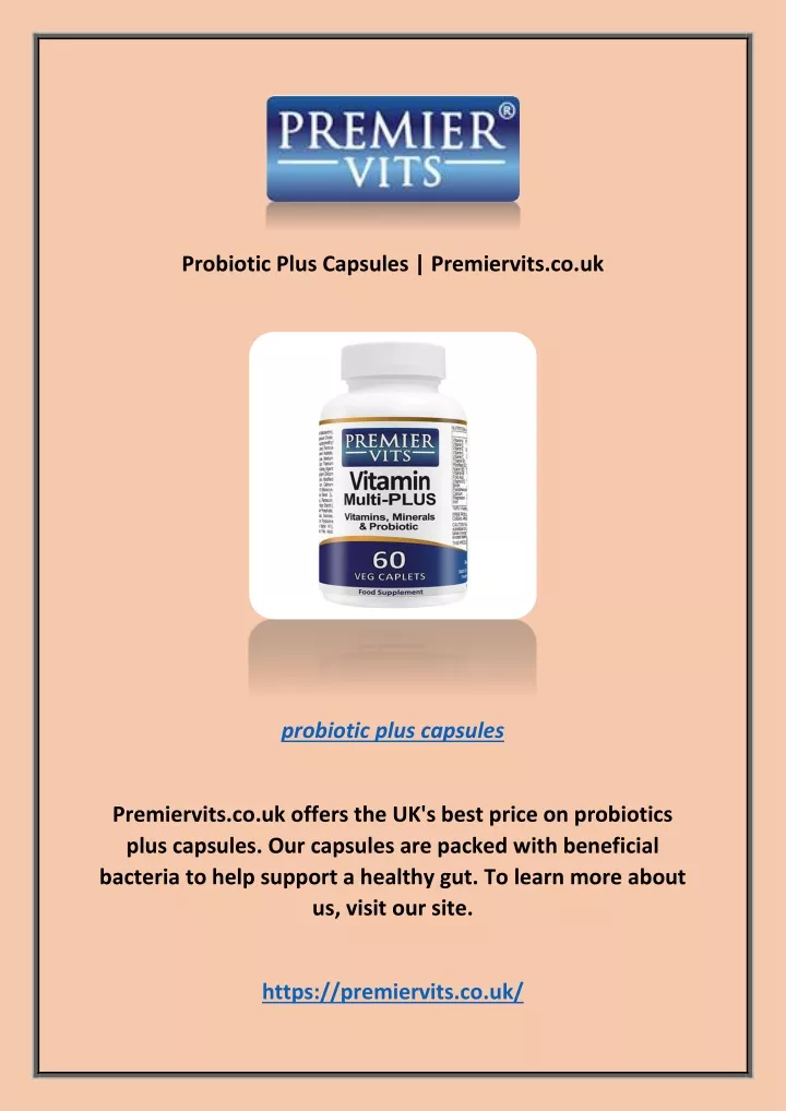 PPT - Probiotic Plus Capsules | Premiervits.co.uk PowerPoint ...