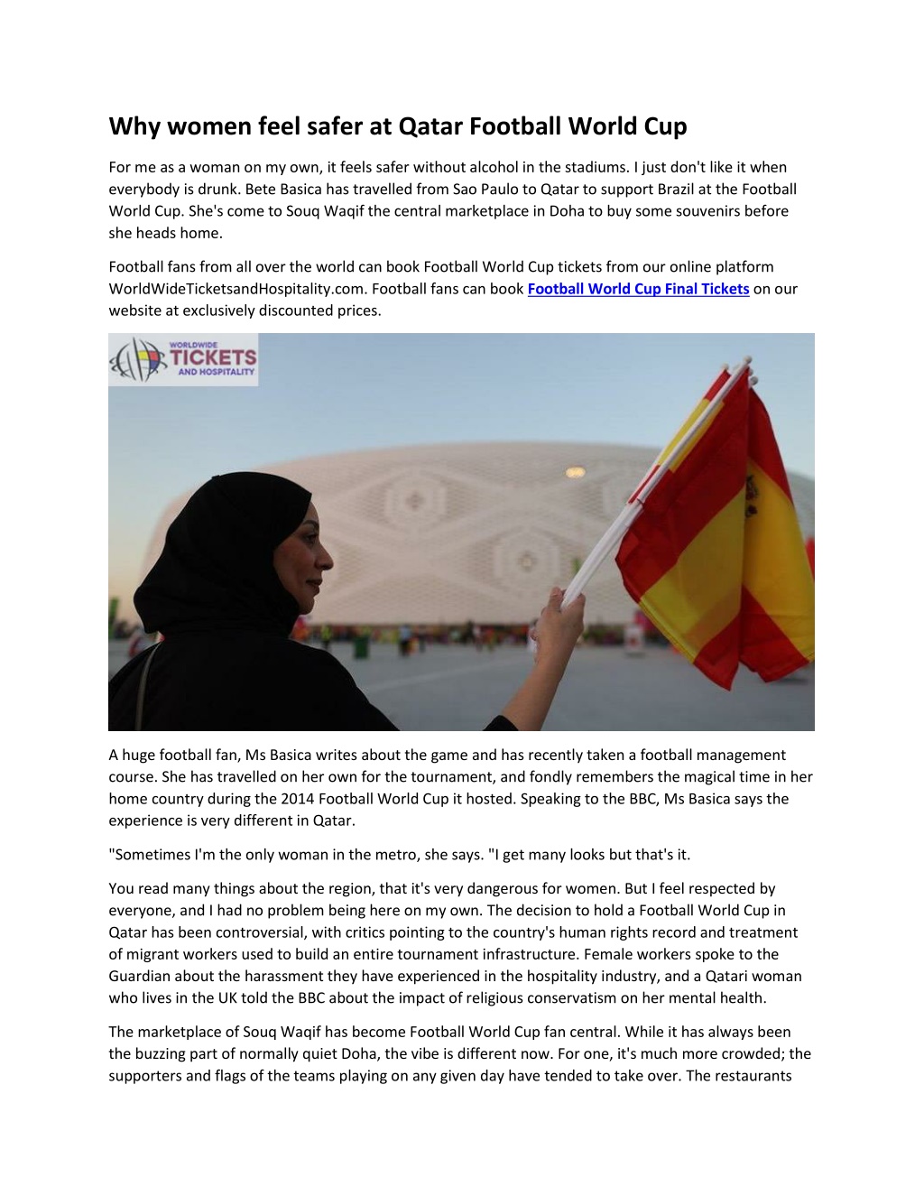 Ppt Why Women Feel Safer At Qatar Football World Cup Powerpoint