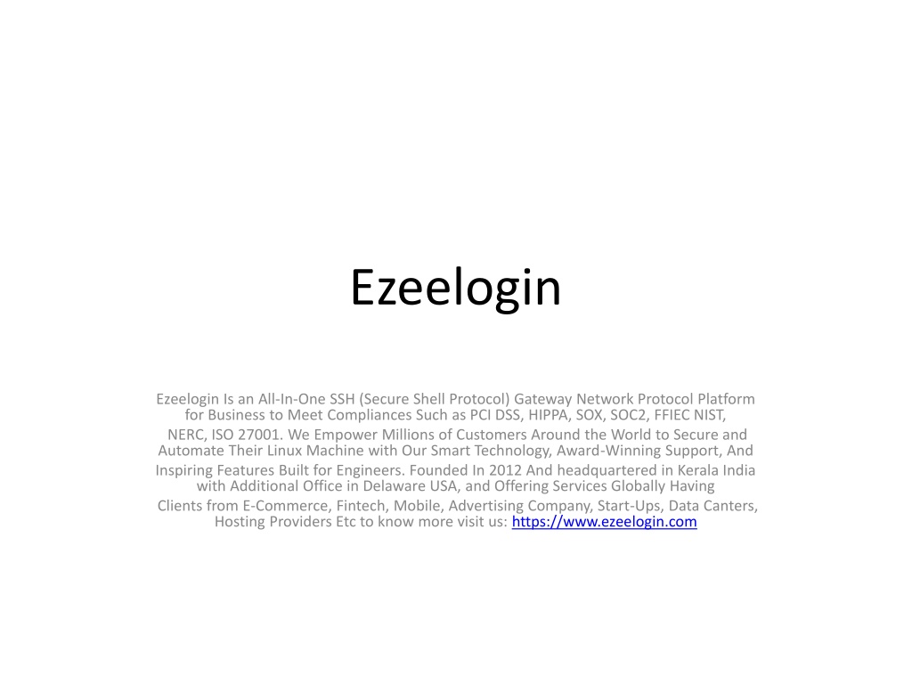 PPT - Ezeelogin PowerPoint Presentation, free download - ID:11829957