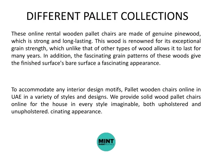 PPT - DIFFERENT PALLET COLLECTIONS PowerPoint Presentation, free ...