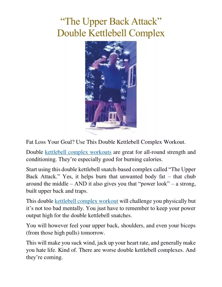 PPT - “The Upper Back Attack” – Double Kettlebell Complex PowerPoint ...