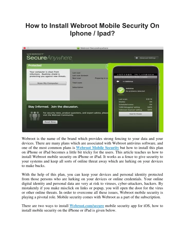 PPT - How To Install Webroot Mobile Security On Iphone / Ipad ...