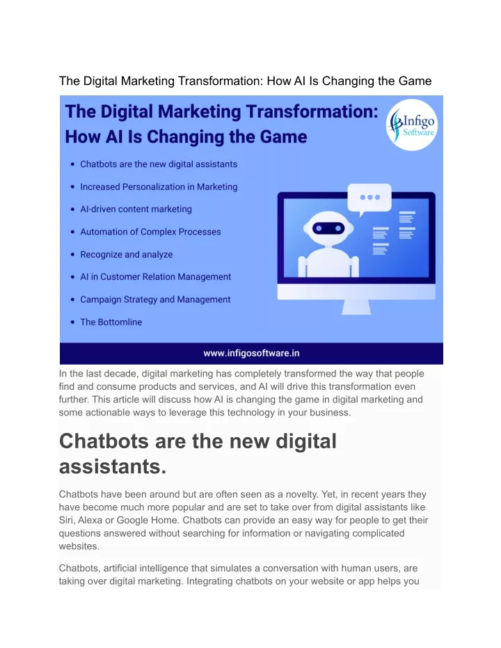 PPT - The Digital Marketing Transformation_ How AI Is Changing the Game ...
