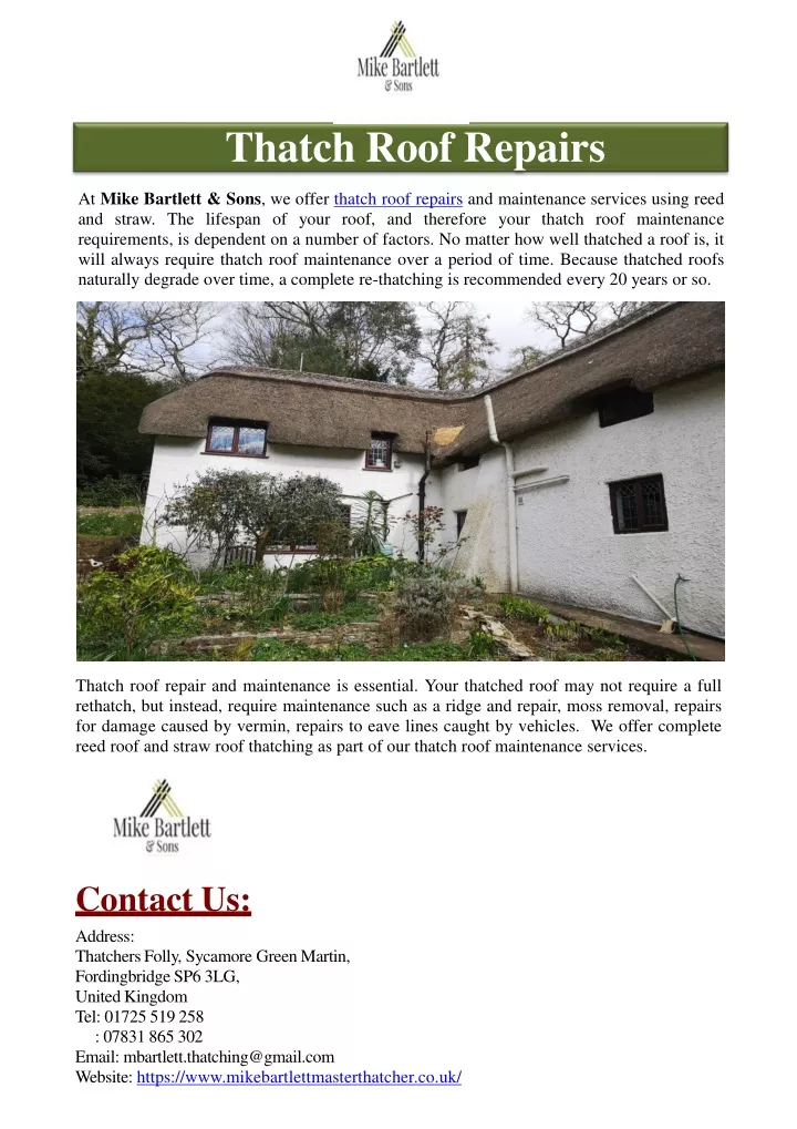 PPT - Thatch roof repairs PowerPoint Presentation, free download - ID ...