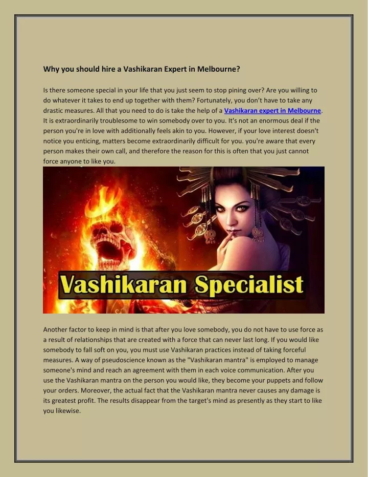 PPT - Why you should hire a Vashikaran Expert in Melbourne PowerPoint ... PPT - Why you should hire a Vashikaran Expert in Melbourne PowerPoint ...