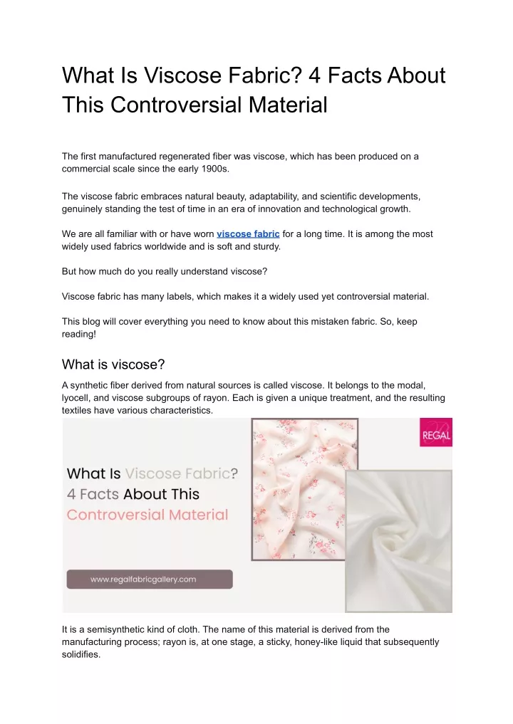 Ppt What Is Viscose Fabric 4 Facts About This Controversial Material