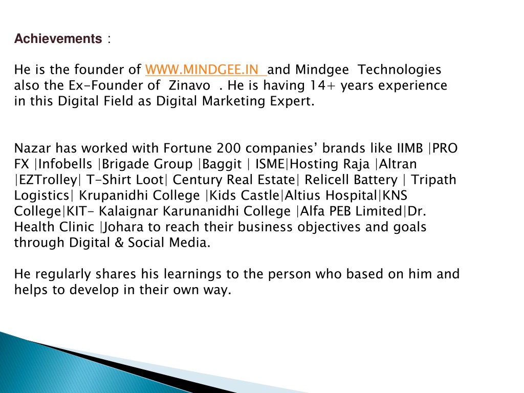 PPT - NAZAR- Best Digital Marketing Consultant in Bangalore PowerPoint ...