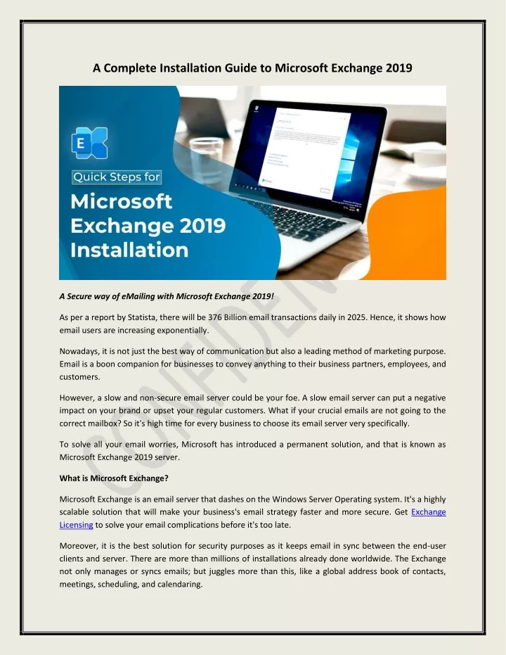 PPT - A Complete Installation Guide to Microsoft Exchange 2019 ...