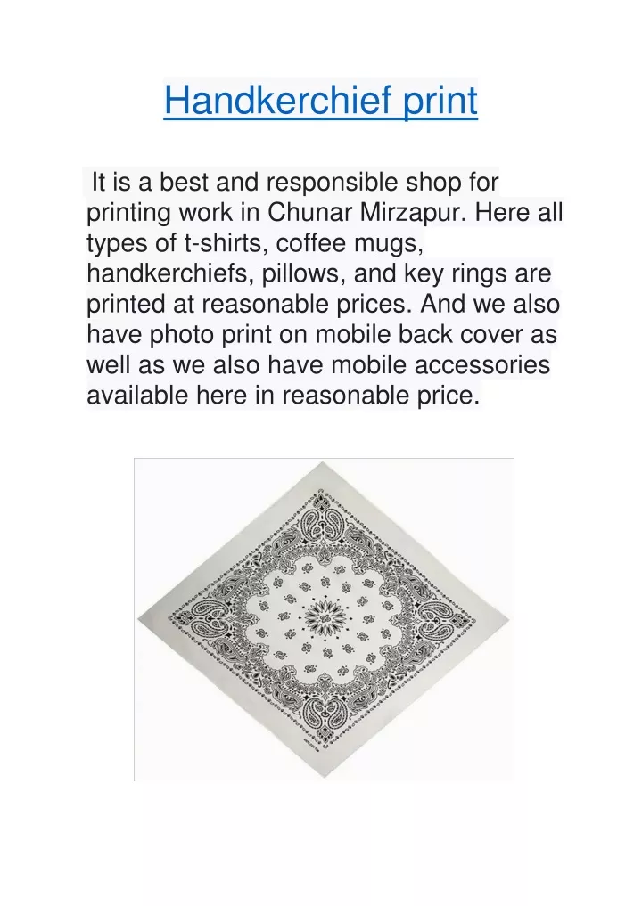 PPT - Handkerchief print PowerPoint Presentation, free download - ID ...