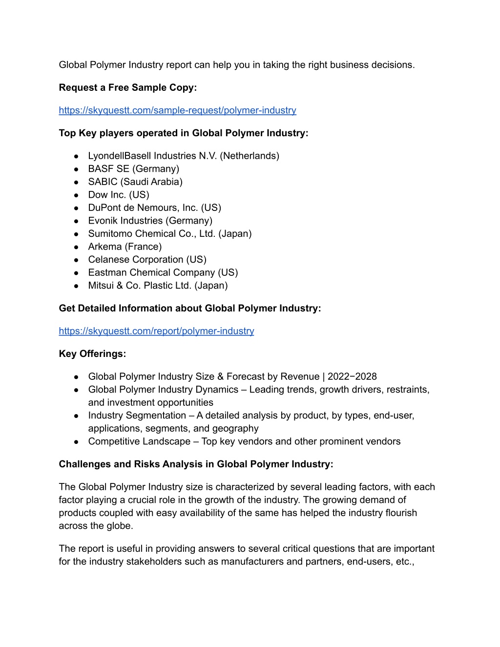 PPT - Global Polymer Industry Trends, Latest Techniques, Key Segments ...