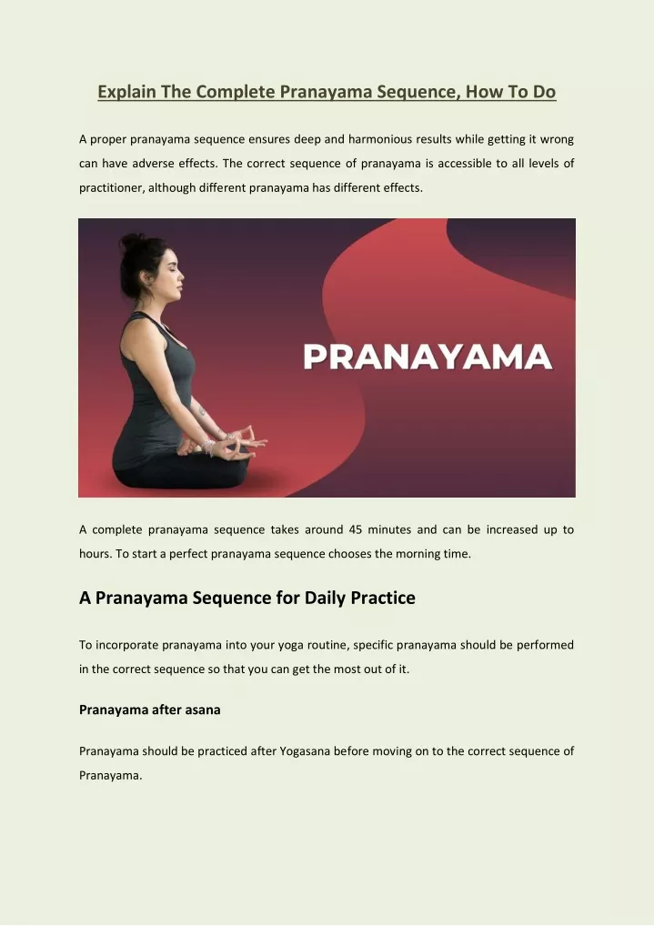 PPT - Explain The Complete Pranayama Sequence, How To Do PowerPoint Presentation - ID:11838714