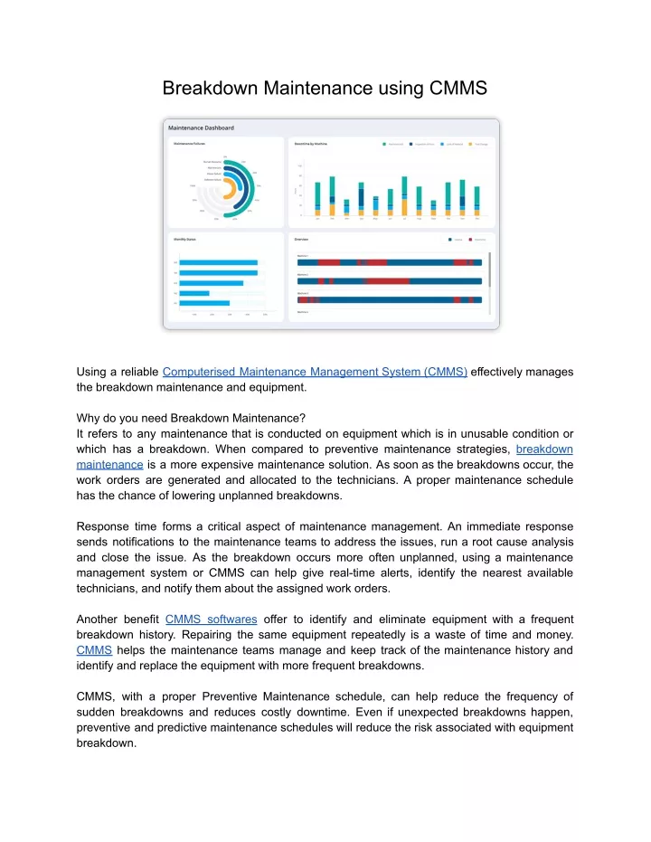PPT - Breakdown Maintenance using CMMS PowerPoint Presentation, free ...