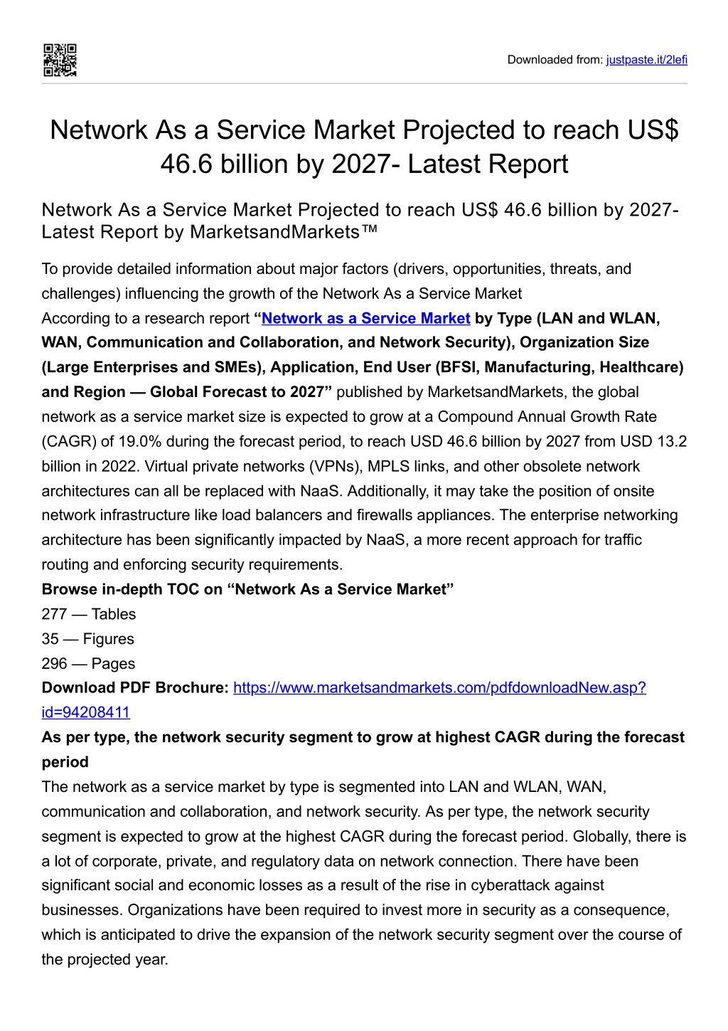 PPT - Network As a Service Market Projected to reach US$ 46.6 billion ...