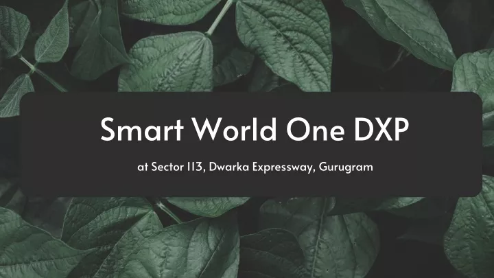 PPT - Smart World One DXP at Sector 113 Gurugram - Brochure PowerPoint ...