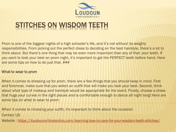 PPT - Stitches On Wisdom Teeth PowerPoint Presentation, free download ...