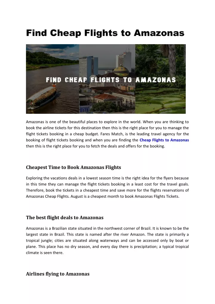 PPT - Find Cheap Flights to Amazonas PowerPoint Presentation, free ...