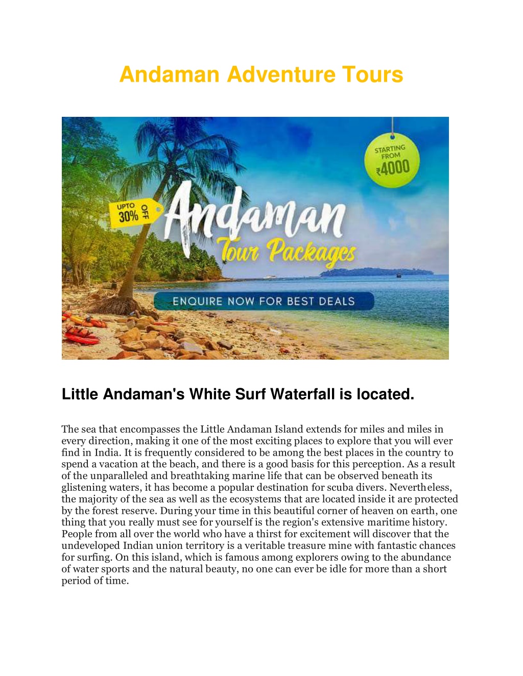 PPT - Andaman Adventure Tours PowerPoint Presentation, free download ...