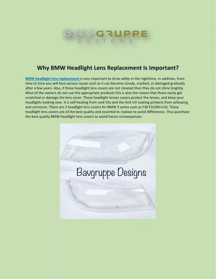 PPT - Why BMW Headlight Lens Replacement Is Important PowerPoint ...