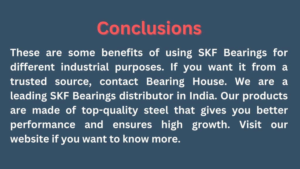 PPT - Top 2 Reasons for Choosing SKF Bearings for Industrial Use ...