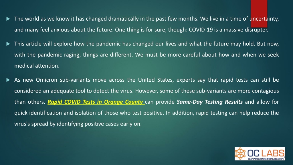 PPT - COVID-19 - The Great Disruptor of Our Lives PowerPoint ...