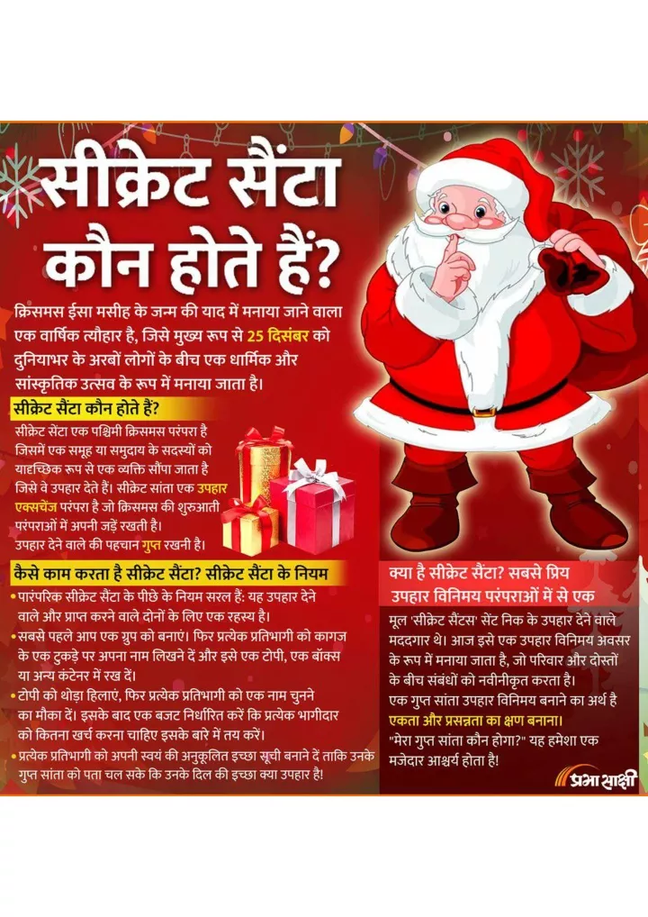 PPT - Who is secret santa | Infographics in Hindi PowerPoint ...