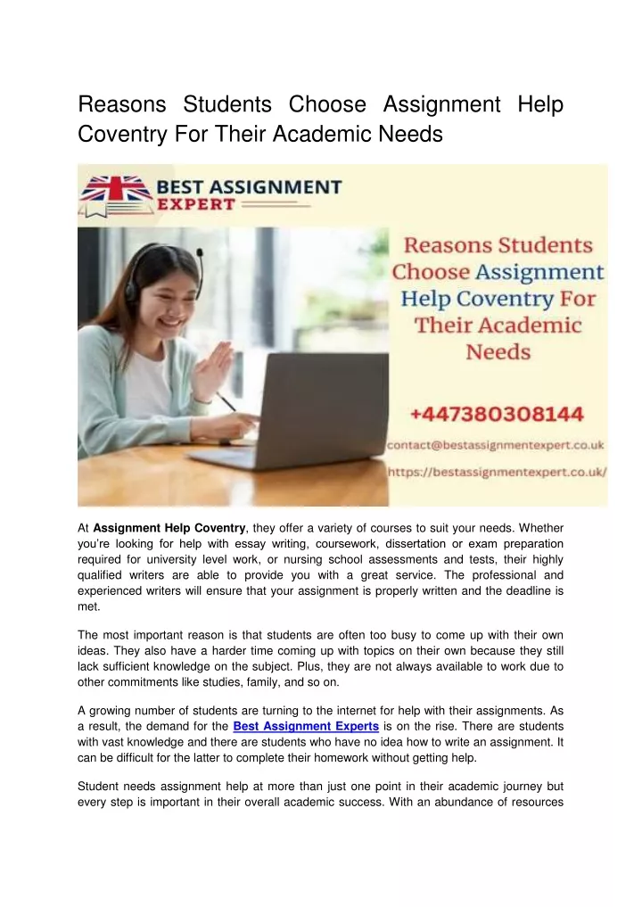 PPT - Reasons Students Choose Assignment Help Coventry For Their ...