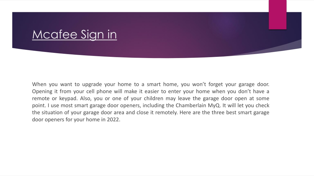 PPT - mcafee login PowerPoint Presentation, free download - ID:11849295