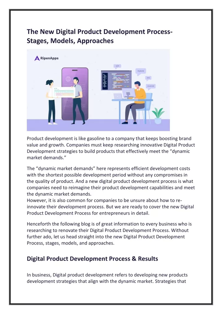 PPT - The New Digital Product Development Process- Stages, Models ...