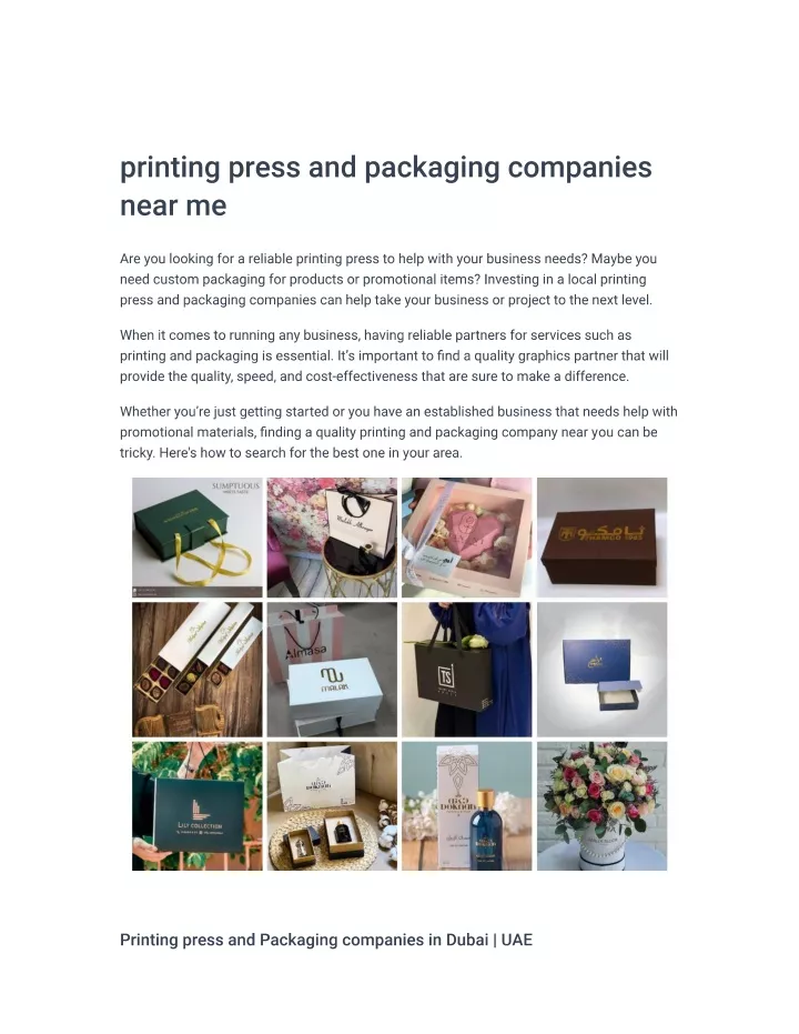 PPT - printing press and packaging compamies PowerPoint Presentation ...