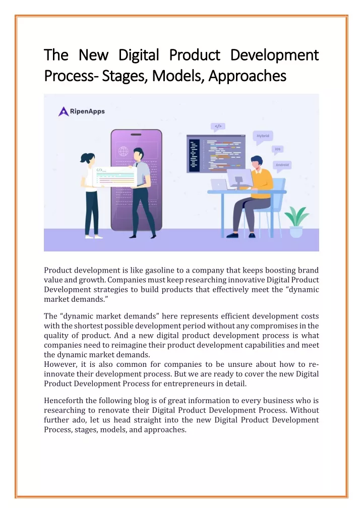 PPT - The New Digital Product Development Process- Stages, Models ...