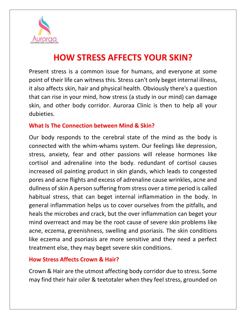 PPT - HOW STRESS AFFECTS YOUR SKIN PowerPoint Presentation, free ...
