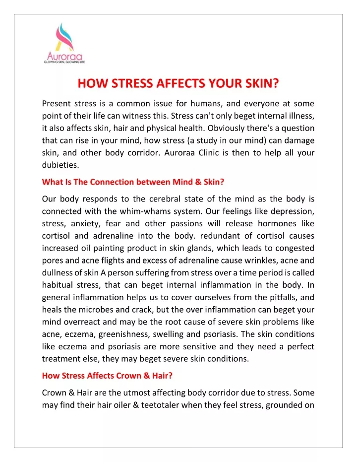 PPT - HOW STRESS AFFECTS YOUR SKIN PowerPoint Presentation, free ...