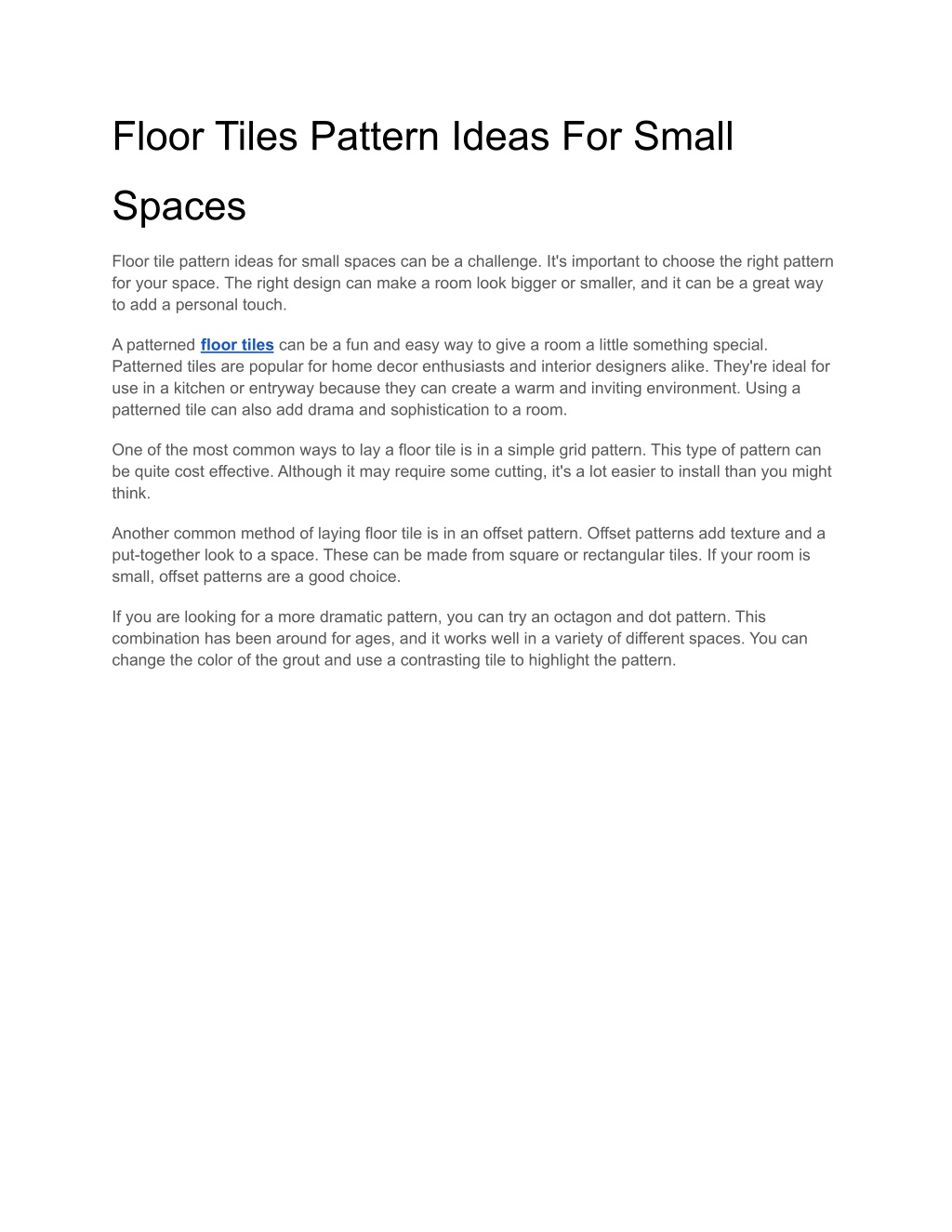 Ppt Floor Tiles Pattern Ideas For Small Spaces 1 Powerpoint