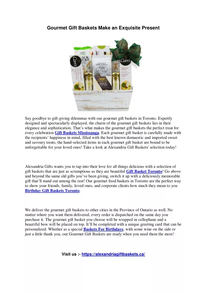 Ppt Gourmet T Baskets Make An Exquisite Present Powerpoint Presentation Id11852095
