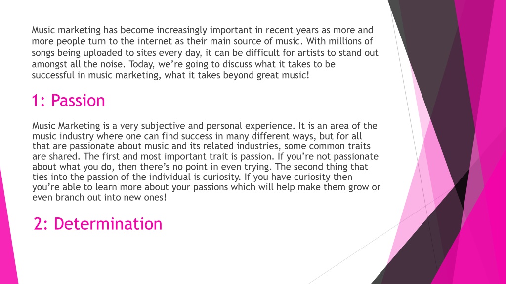 PPT - What Does It Take To Be Successful In Music Marketing PowerPoint ...