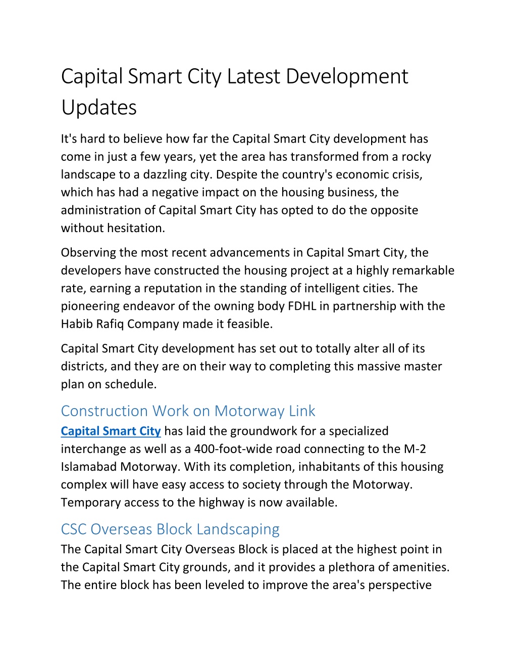 PPT - Capital Smart City Latest Development Updates PowerPoint ...