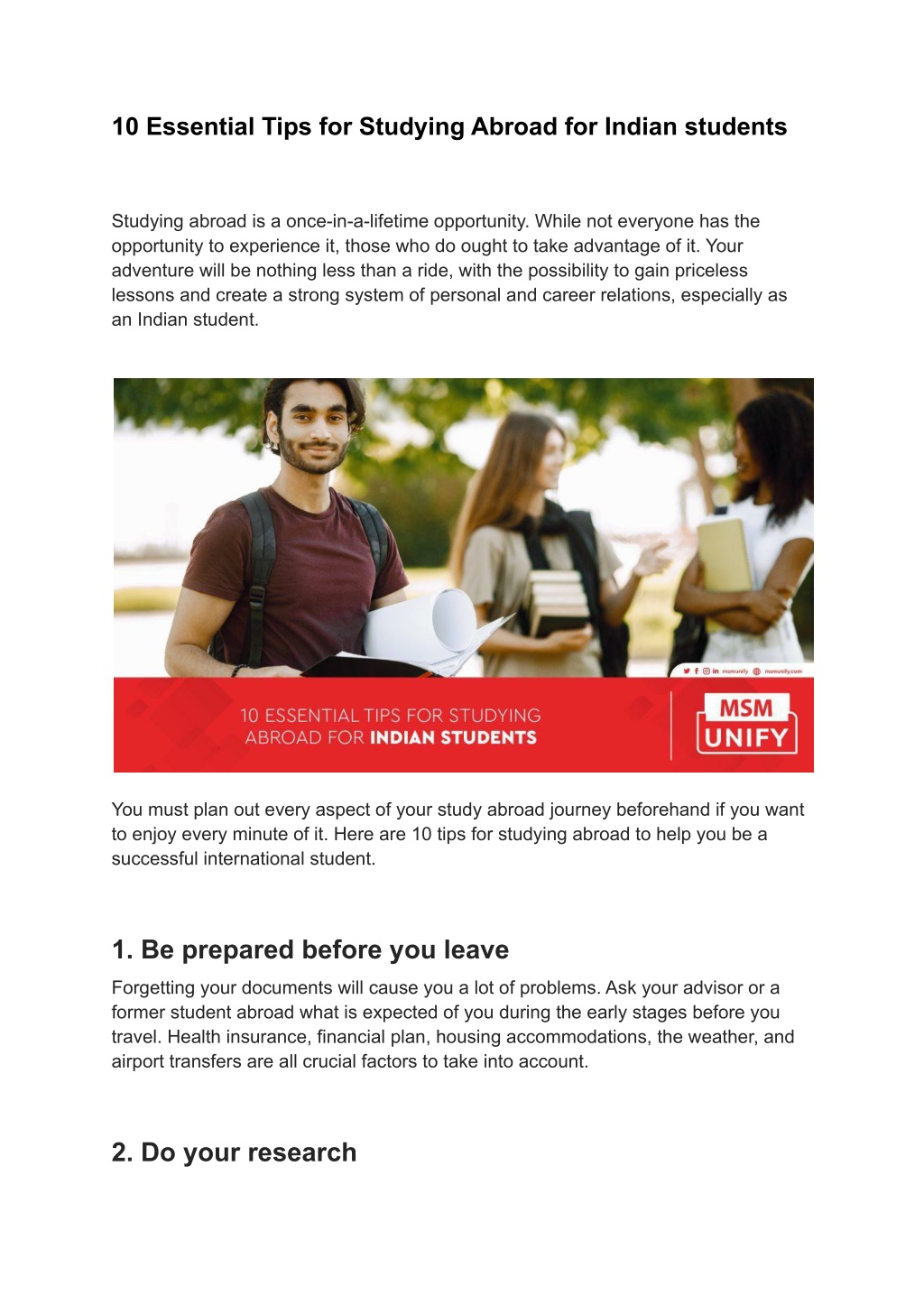 PPT - 10 Essential Tips for Studying Abroad for Indian students (1 ...