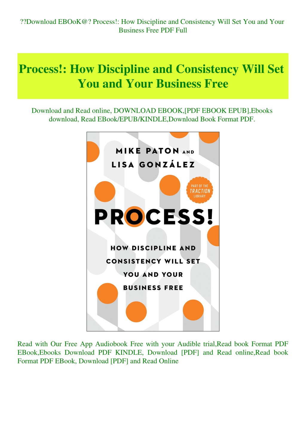 PPT - Download EBOoK@ Process! How Discipline and Consistency Will Set You and Your Business ...
