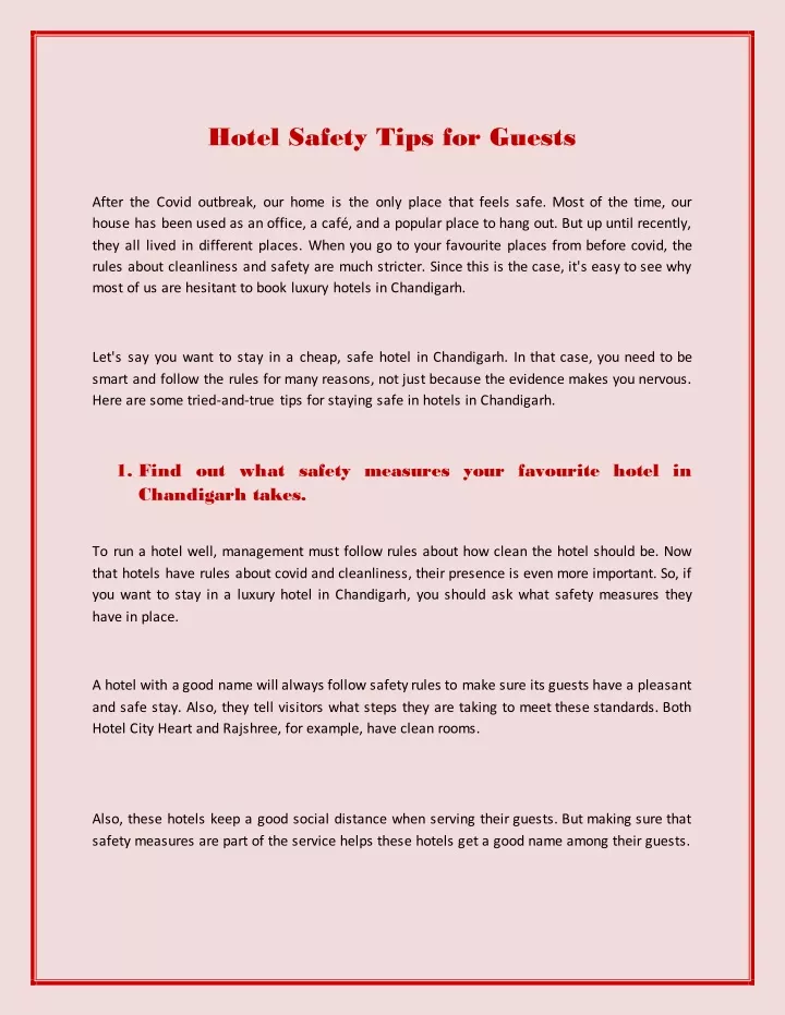 PPT - Hotel Safety Tips for Guests PowerPoint Presentation, free ...