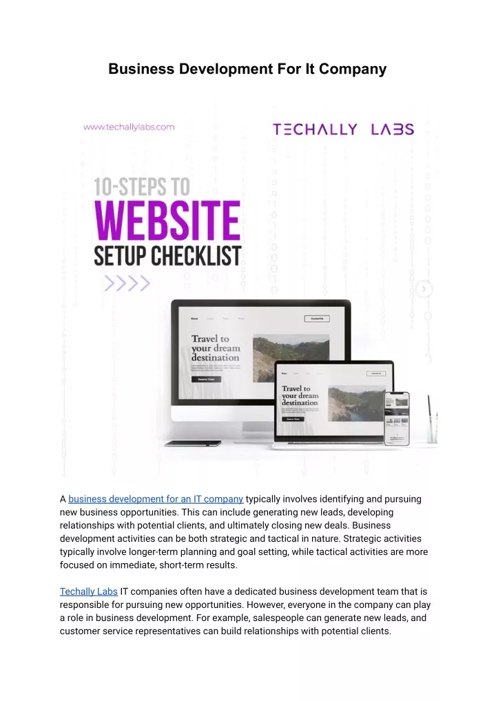 PPT - Business Development For It Company | Techally Labs PowerPoint ...