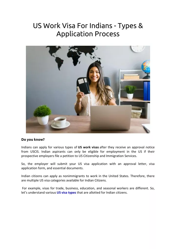 PPT - US Work Visa For Indians - Types & Application Process PowerPoint ...