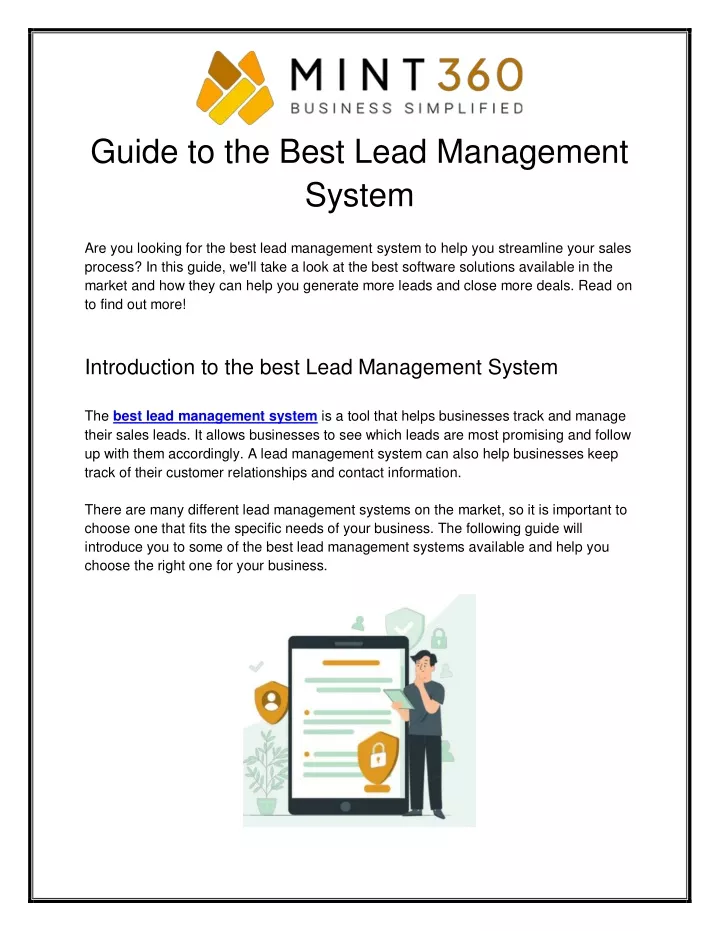 PPT - Guide to the Best Lead Management System PowerPoint Presentation ...
