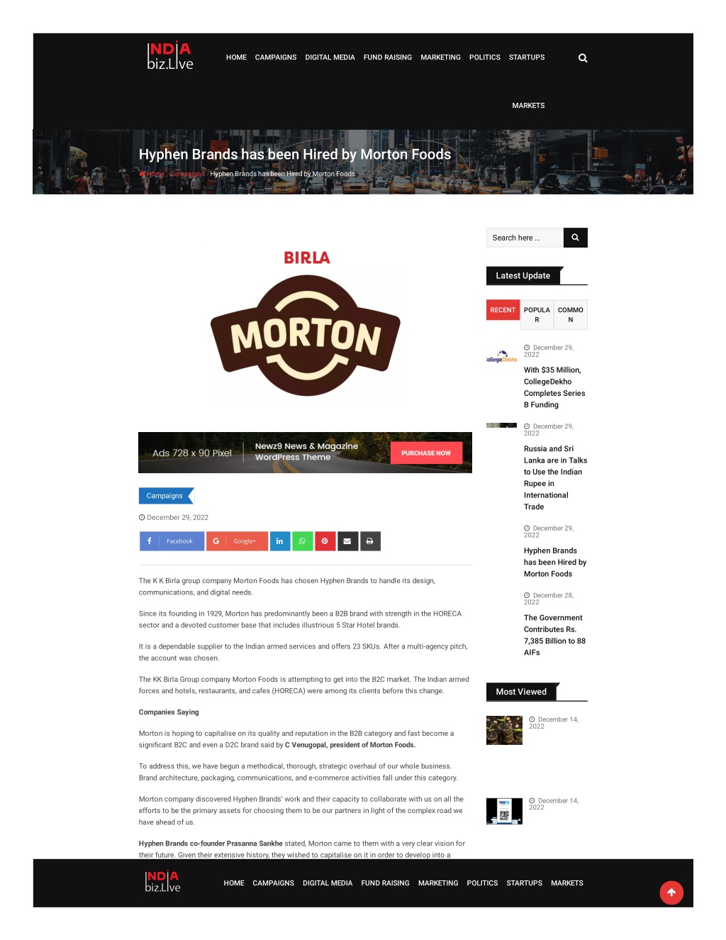 PPT - Hyphen Brands has been Hired by Morton Foods PowerPoint ...