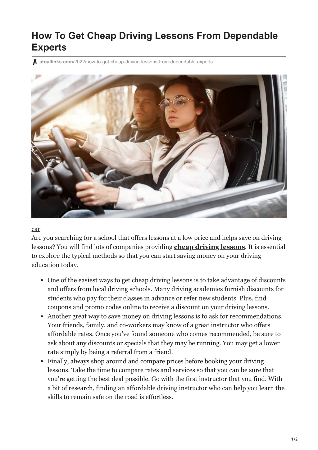 PPT - How To Get Cheap Driving Lessons From Dependable Experts ...