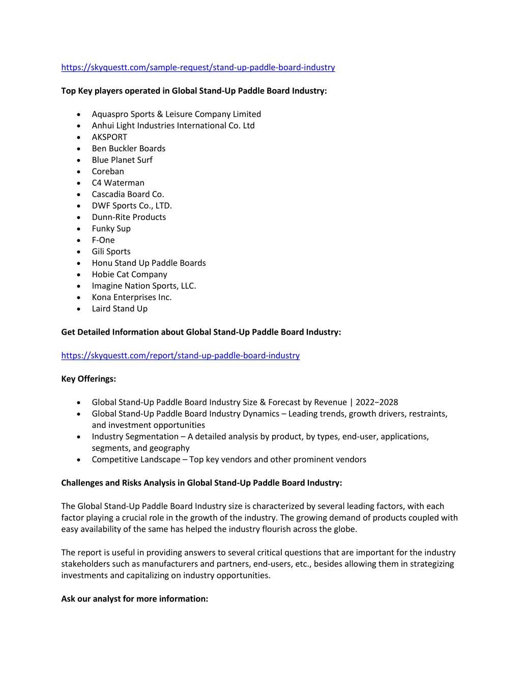 PPT - Global Stand-Up Paddle Board Industry Trends, Latest Techniques ...