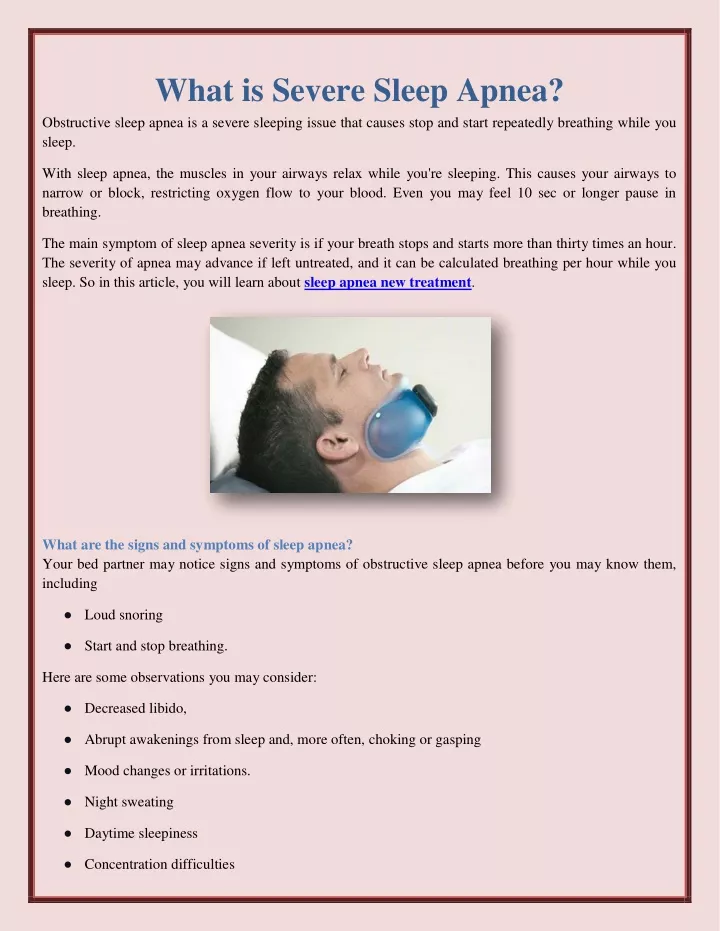 Ppt What Is Severe Sleep Apnea Powerpoint Presentation Free